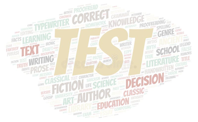 Test Typography Word Cloud Create with the Text only Stock Illustration ...