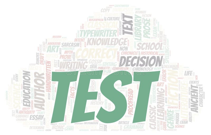 Test Typography Word Cloud Create with the Text only Stock Illustration ...
