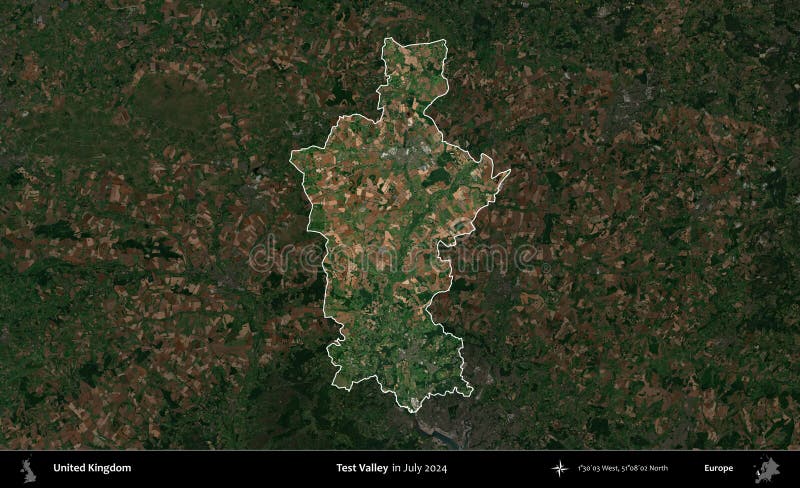 Test Valley Highlighted, United Kingdom. Sentinel. July 2024 Stock ...