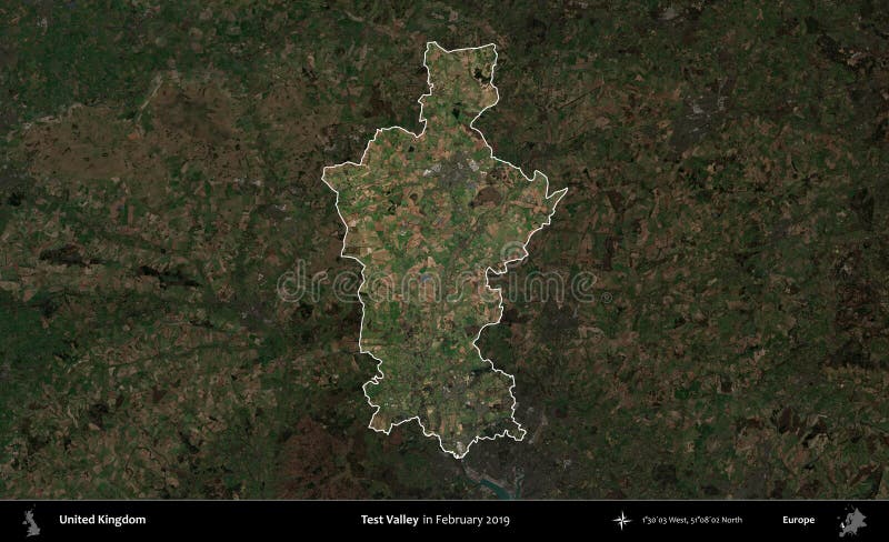 Test Valley Highlighted, United Kingdom. Sentinel. February 2019 Stock ...