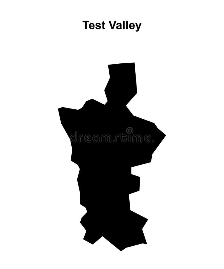 Test Valley outline map stock illustration. Illustration of britain ...