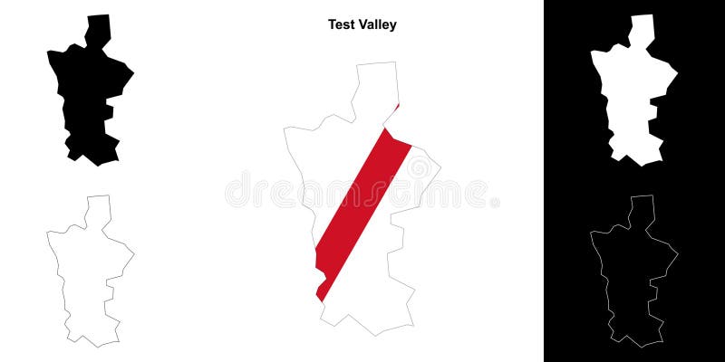 Test Valley outline map stock vector. Illustration of region - 334905942