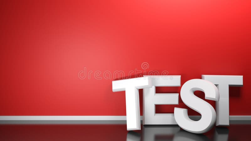 WEB White 3D Write at Red Wall - 3D Rendering Stock Illustration ...