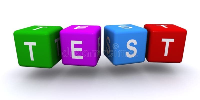 Test word block on white stock illustration. Illustration of demand ...