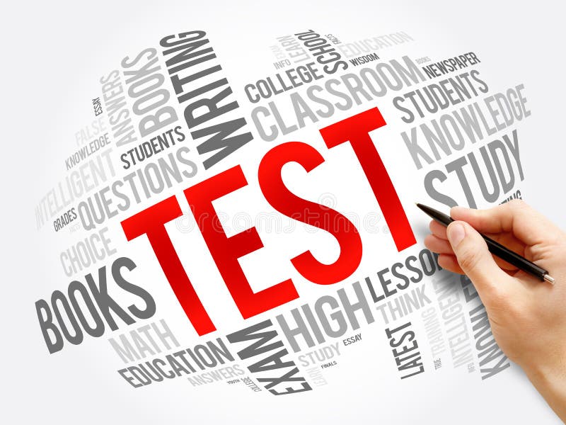 TEST Word Cloud Collage, Education Concept Stock Photo - Image of ...