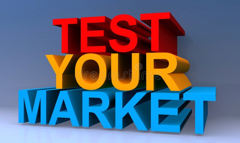 Test your market on blue stock illustration. Illustration of promotion ...
