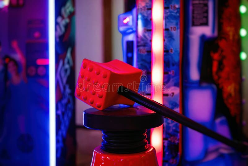 Test Your Strength Hammer Game Stock Photo - Image of theme, play ...