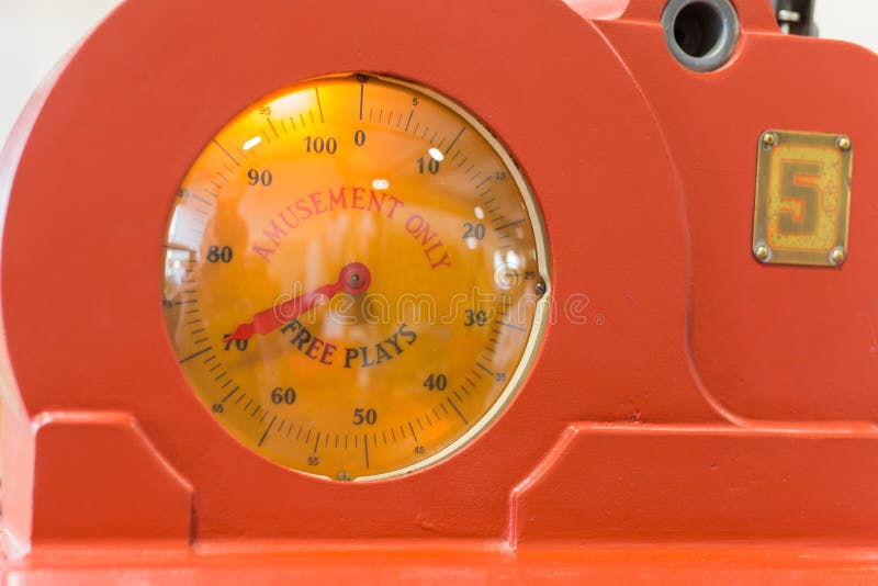 Test Your Strength: Vintage Red Strength Game for Free Play Stock Image ...