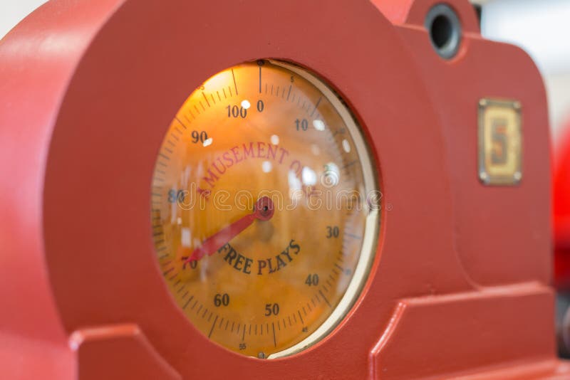 Test Your Strength: Vintage Red Strength Game for Free Play Stock Image ...