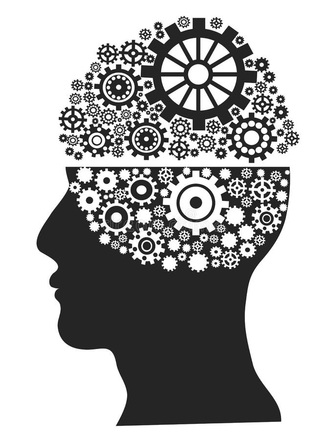 Testa con gli ingranaggi illustrazione vettoriale. Illustrazione di ...