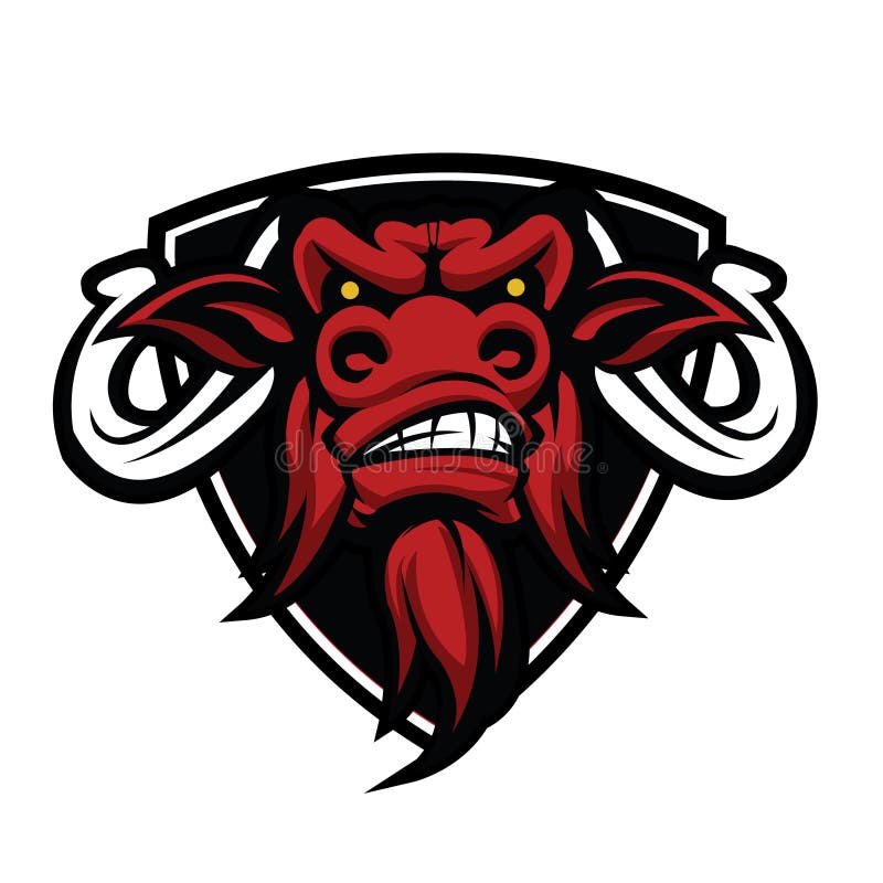 Testa del toro in schermo illustrazione vettoriale. Illustrazione di ...