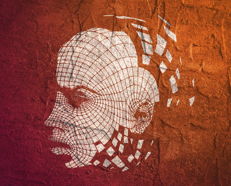 Testa Della Persona Da Una Griglia 3d Illustrazione di Stock ...