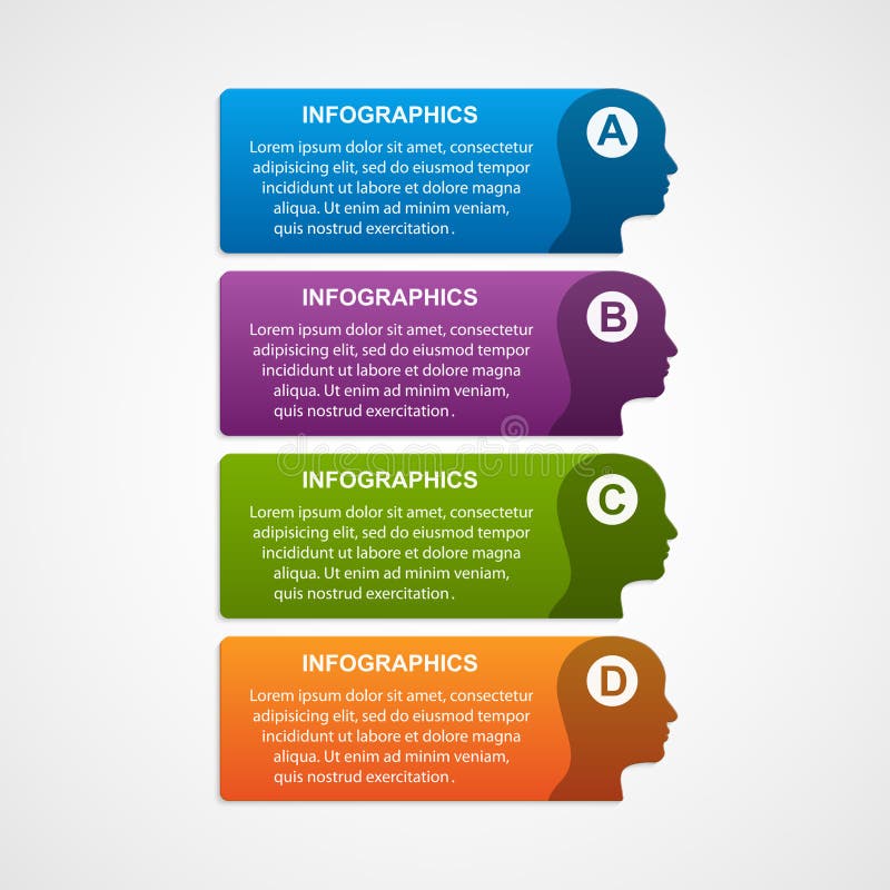 Testa Della Siluetta Di Affari Del Modello Di Infographic Illustrazione ...