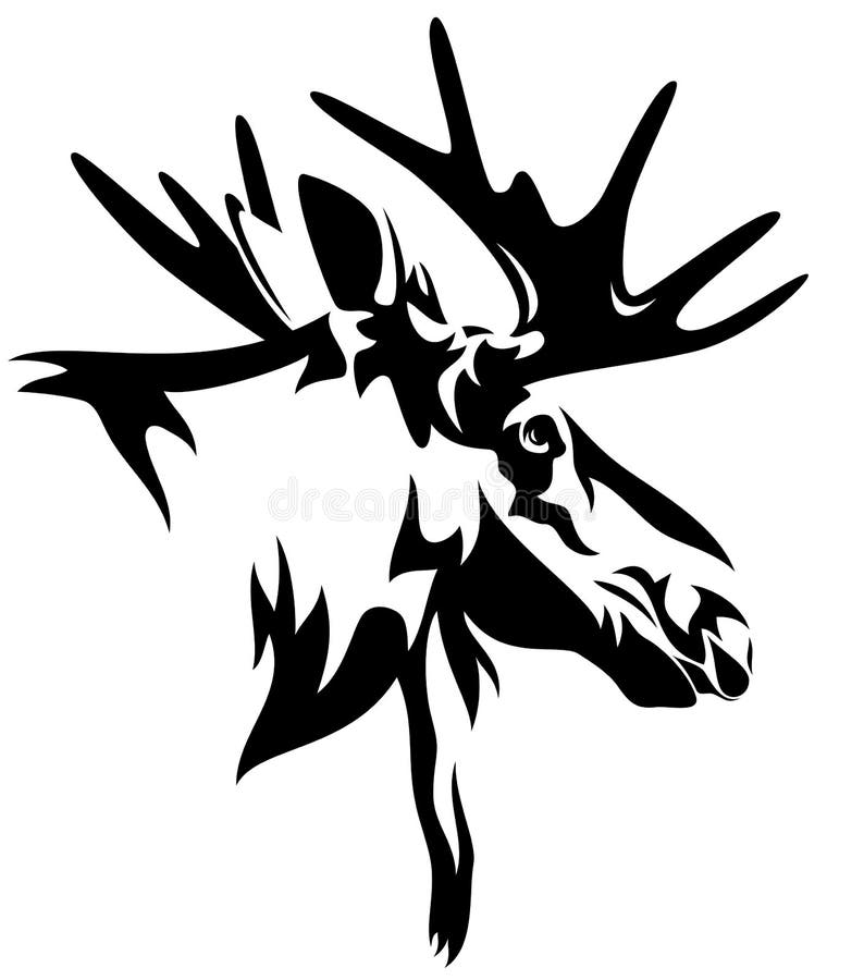 Testa delle alci illustrazione vettoriale. Illustrazione di cervi ...