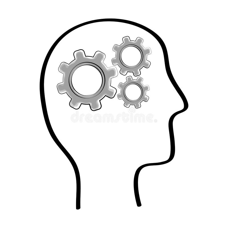 Testa Umana Con Gli Ingranaggi Dentro Illustrazione di Stock ...