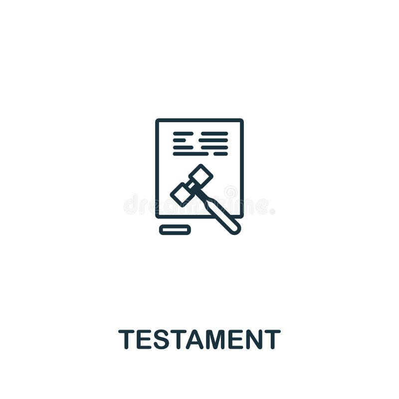 Testament Icon from Elderly Care Collection. Simple Line Element ...