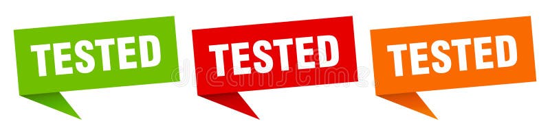Tested Banner. Tested Speech Bubble Label Set Stock Vector ...