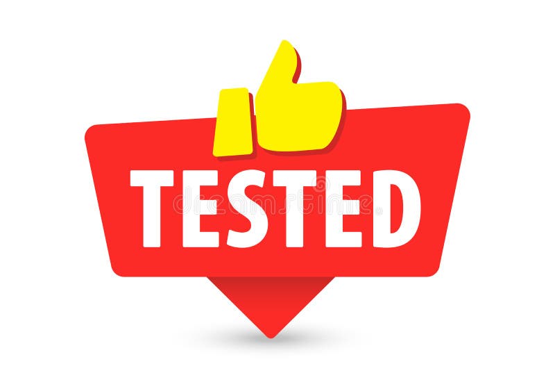 Tested - Banner, Speech Bubble, Label, Sticker, Ribbon Template. Vector ...