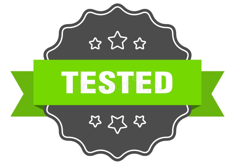 Tested label stock vector. Illustration of green, sign - 160024855