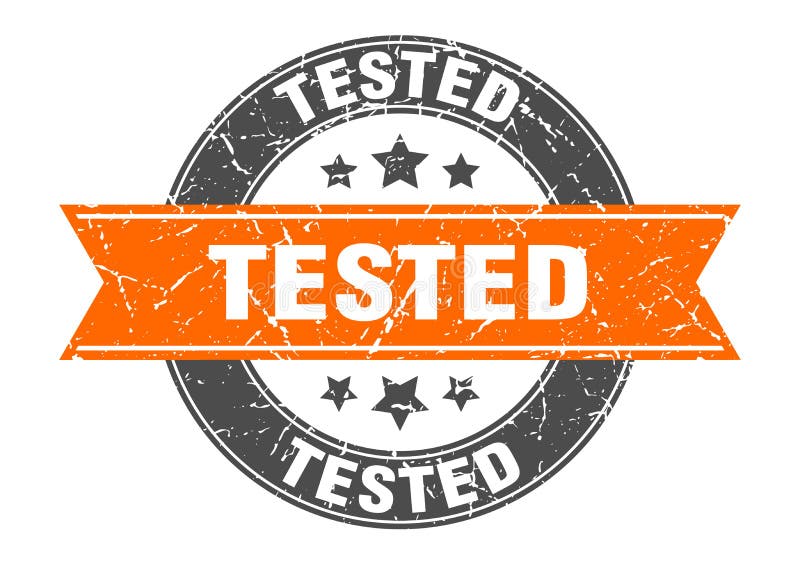 Tested stamp stock vector. Illustration of rubber, white - 136944862