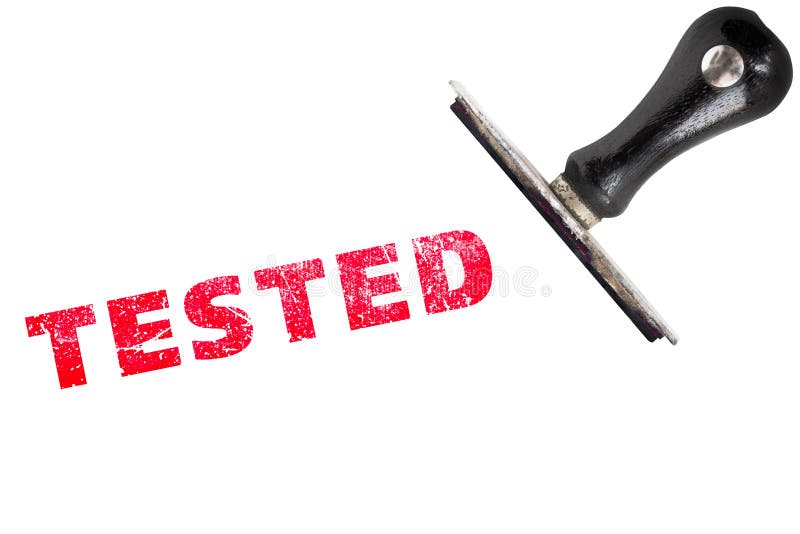 Tested stamp text stock image. Image of document, concept - 79145427