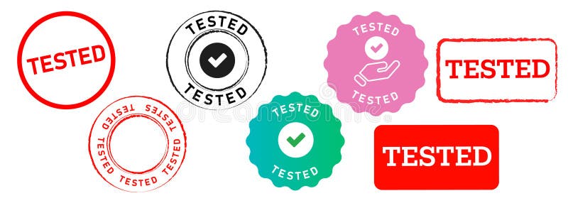 Tested Test Circle and Rectangle Stamp Label Sticker Sign Business ...