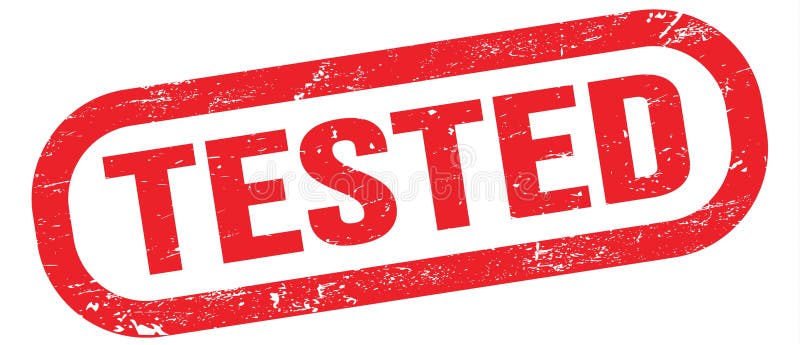 TESTED, Text on Red Rectangle Stamp Sign Stock Illustration ...