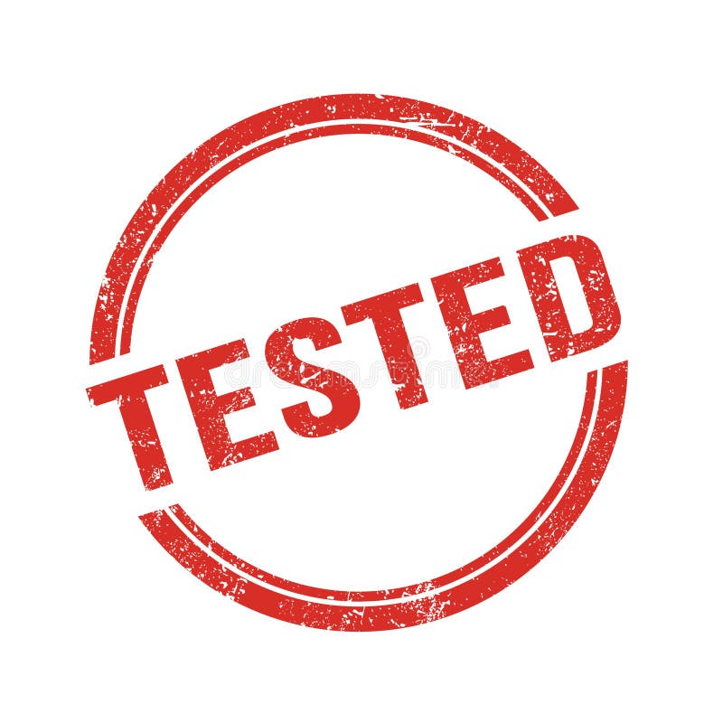 TESTED Text Written on Red Grungy Round Stamp Stock Illustration ...