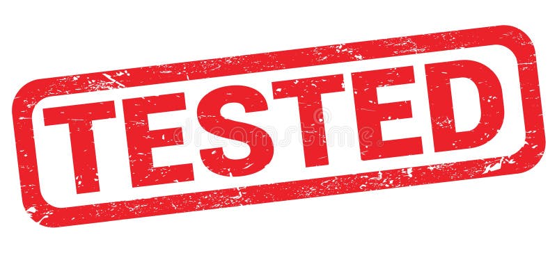 TESTED Text Written on Red Rectangle Stamp Stock Illustration ...
