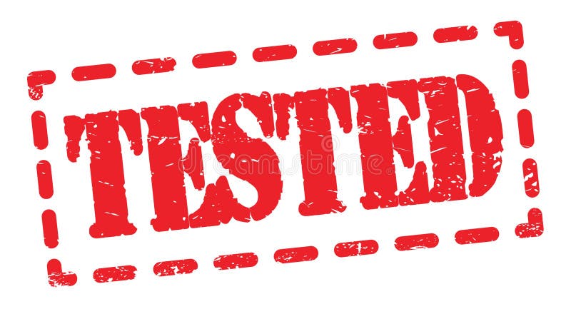 TESTED Text Written on Red Stamp Sign Stock Illustration - Illustration ...