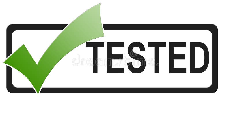 Tested Word with Red Check Mark Isolated Stock Illustration ...