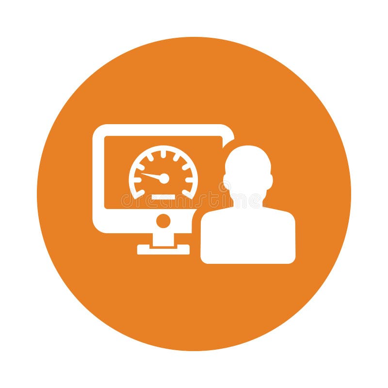 Tester, Dashboard, Speedometer Icon. Orange Color Vector EPS Stock ...