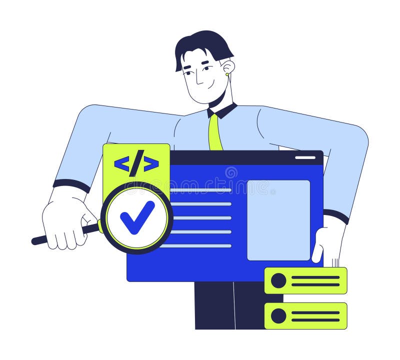 Tester Searching Bug in Software 2D Illustration Concept Stock ... Tester Searching Bug in Software 2D Illustration Concept Stock ...