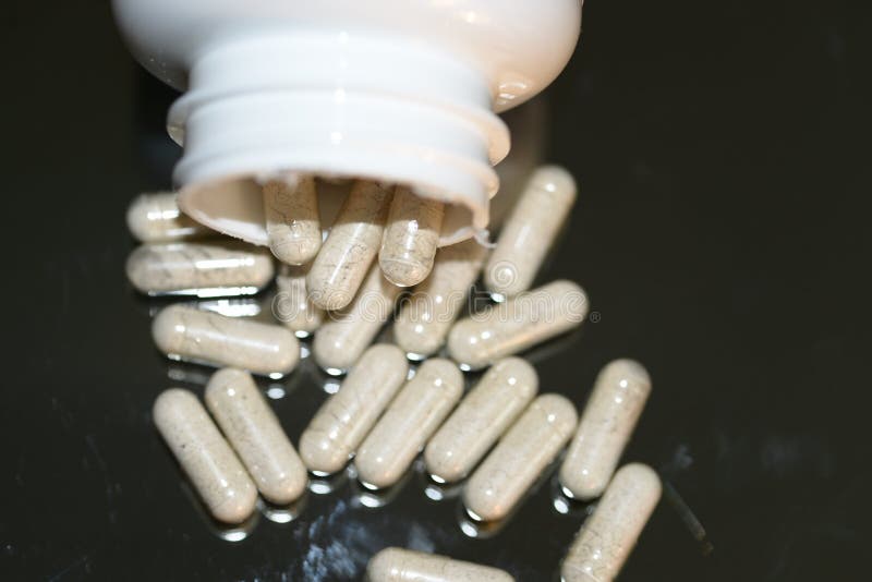 Supplement Muscle Growth Extract in Caps Stock Photo - Image of spacenn ...