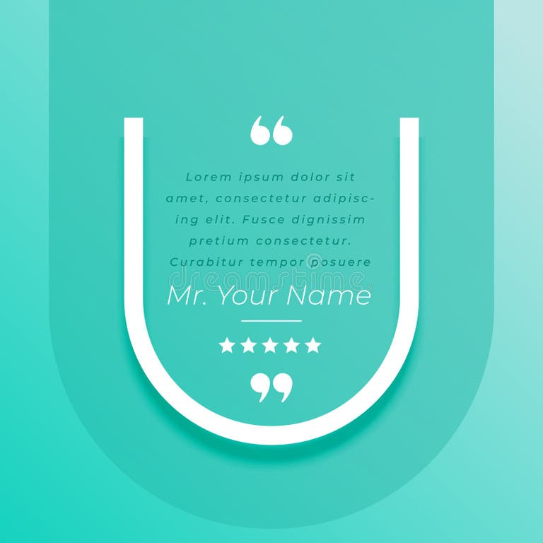 Testimonial Quotation Text Background with Star Rating Remark Stock ...