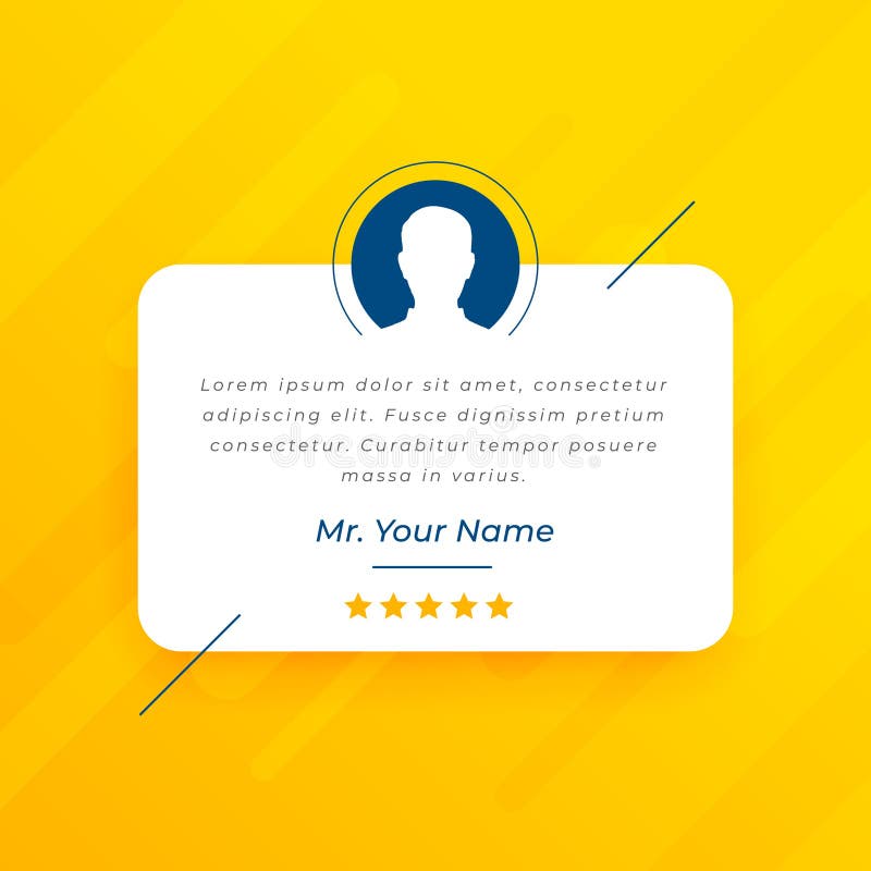 Testimonial Quote Box Yellow Template for Comment or Feedback Stock ...