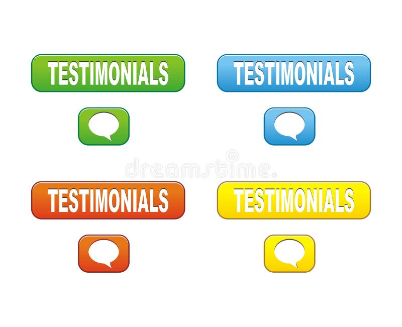 Testimonials buttons stock illustration. Illustration of comment - 32681515