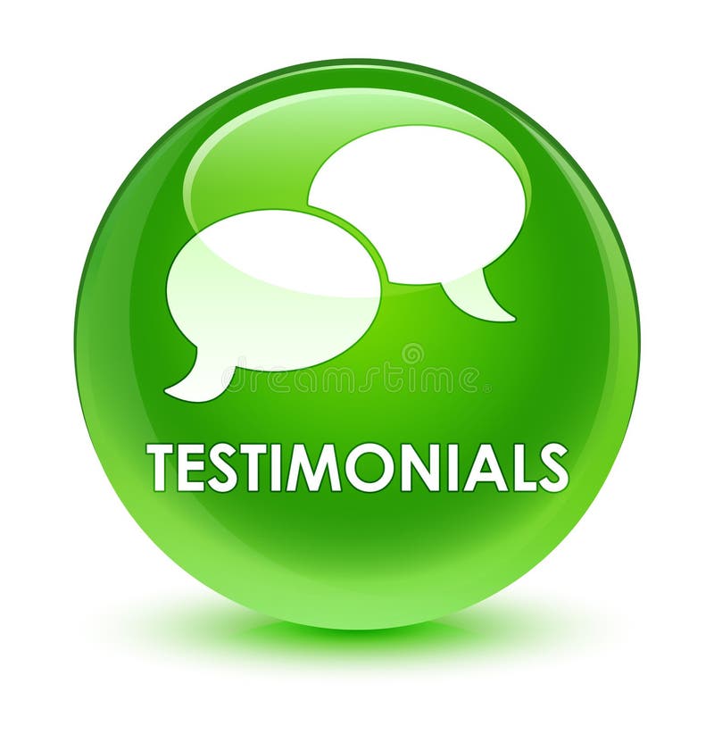Testimonials (chat Icon) Glassy Green Round Button Stock Illustration ...