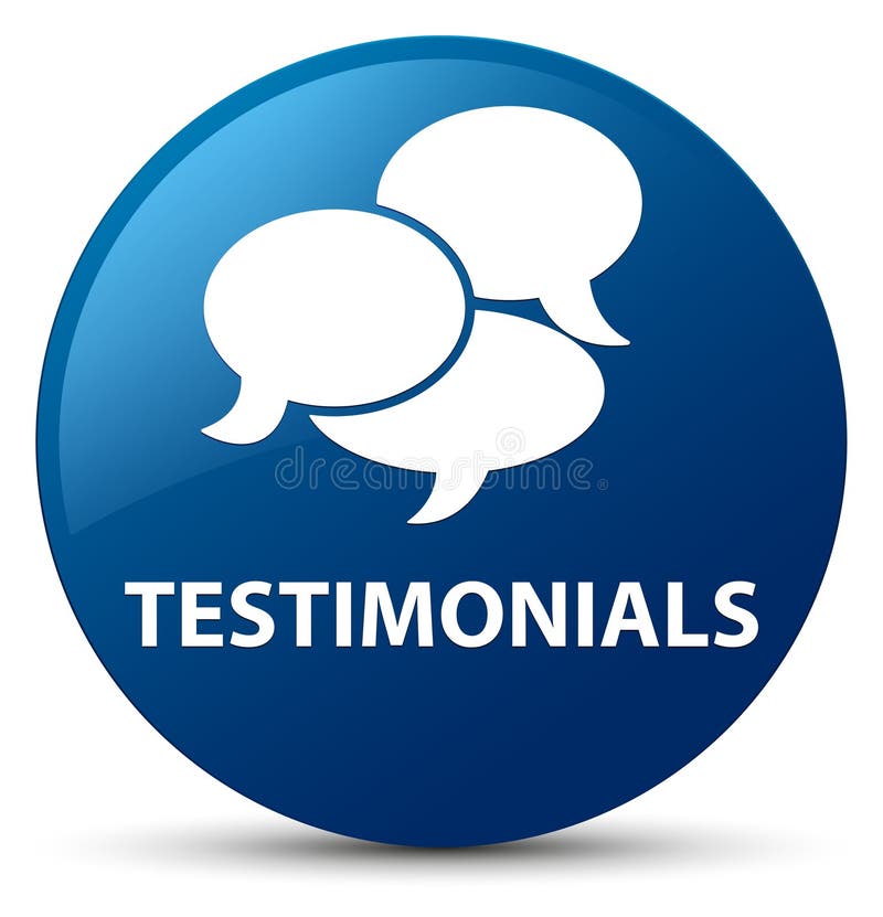 Testimonials (comments Icon) Blue Round Button Stock Illustration ...
