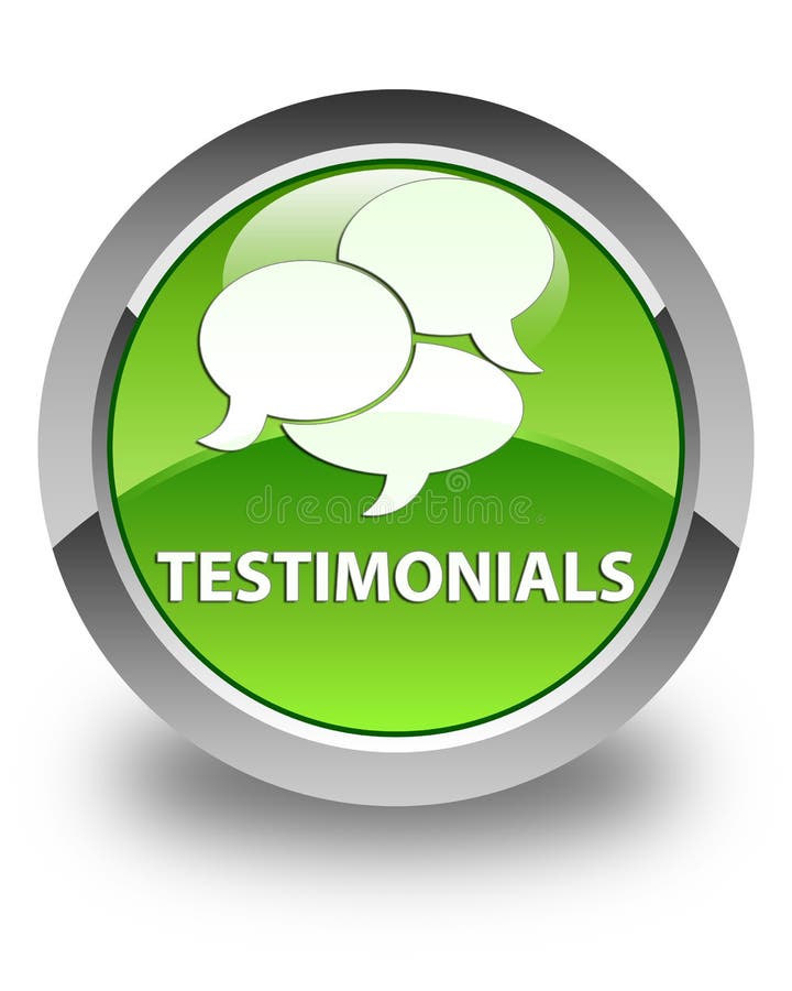 Testimonials (comments Icon) Glossy Green Round Button Stock ...