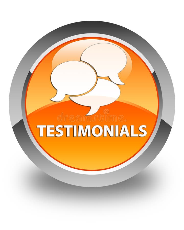 Testimonials (comments Icon) Glossy Orange Round Button Stock ...