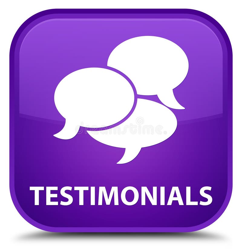 Testimonials (comments Icon) Special Purple Square Button Stock ...