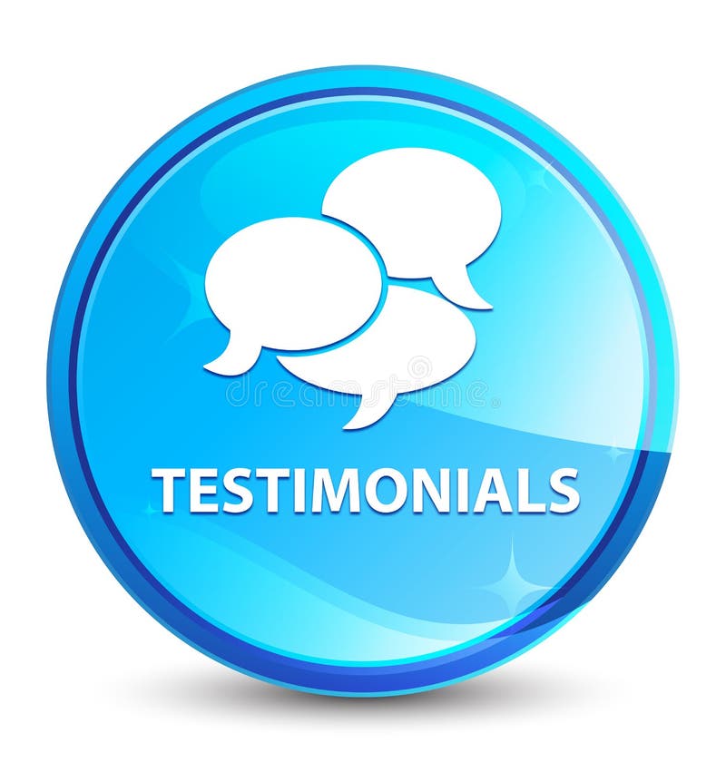 Testimonials (comments Icon) Splash Natural Blue Round Button Stock ...