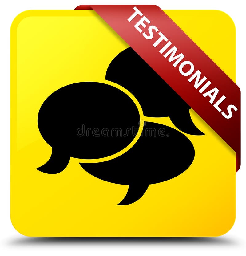 Testimonials (comments Icon) Yellow Square Button Red Ribbon in Stock ...