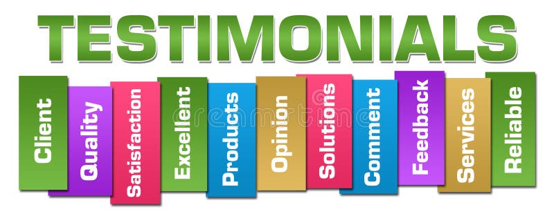 Testimonials Word Cloud Stripes Colorful Stock Illustration ...