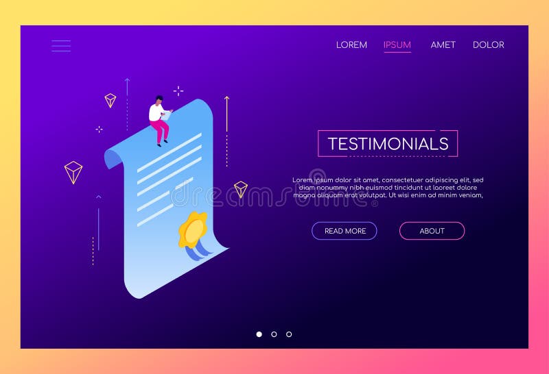 Testimonials Concept - Modern Isometric Vector Web Banner Stock Vector ...