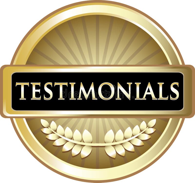 Testimonials Gold Label Icon Stock Vector - Illustration of award ...