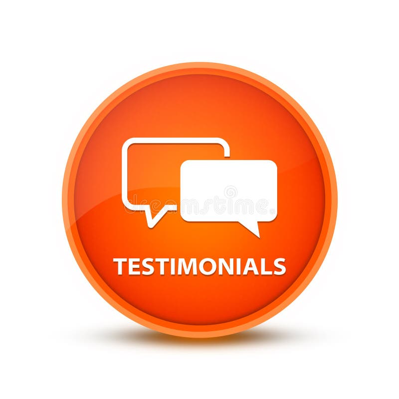 Testimonials Icon Isolated On Glassy Orange Round Button Abstract Stock ...