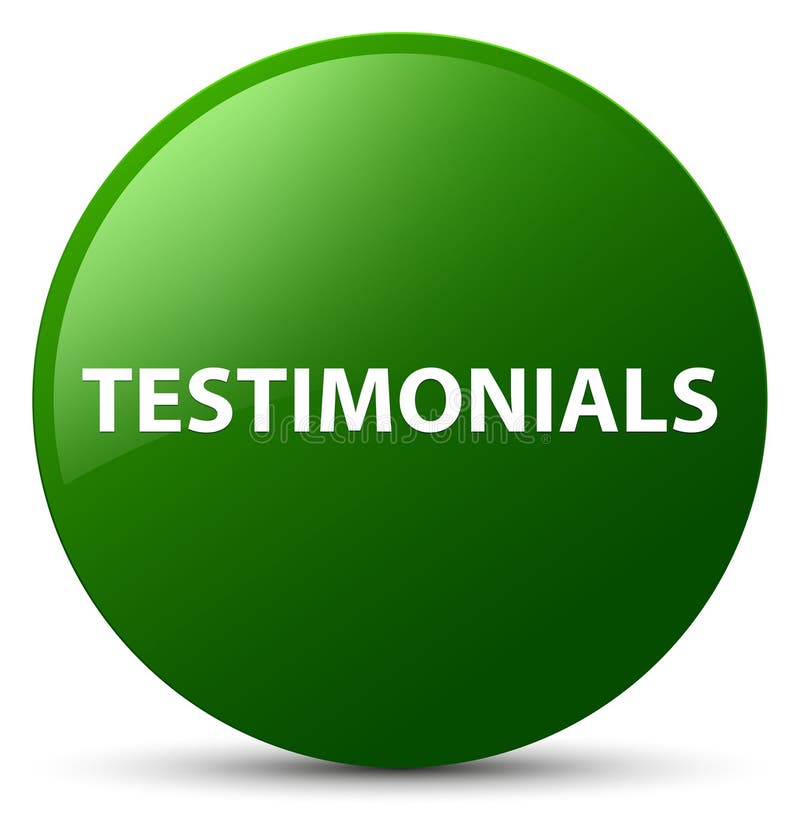 Testimonials Green Round Button Stock Illustration - Illustration of ...