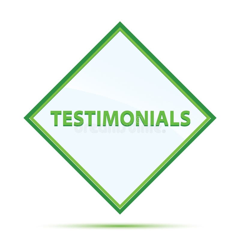 Testimonials Modern Abstract Green Diamond Button Stock Illustration ...